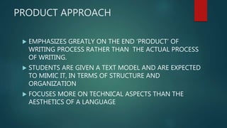 PRODUCT APPROACH IN WRITING | PPTX