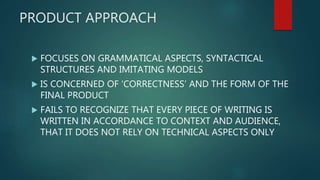 PRODUCT APPROACH IN WRITING | PPTX