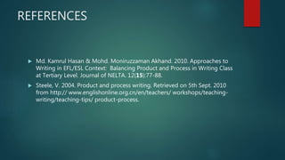 PRODUCT APPROACH IN WRITING | PPTX