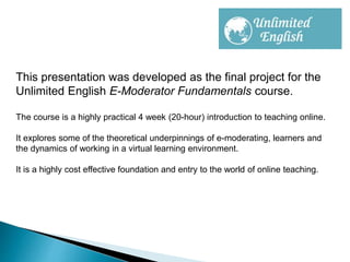 Task 4 project e-mod fundamentals course unlimited english | PPT