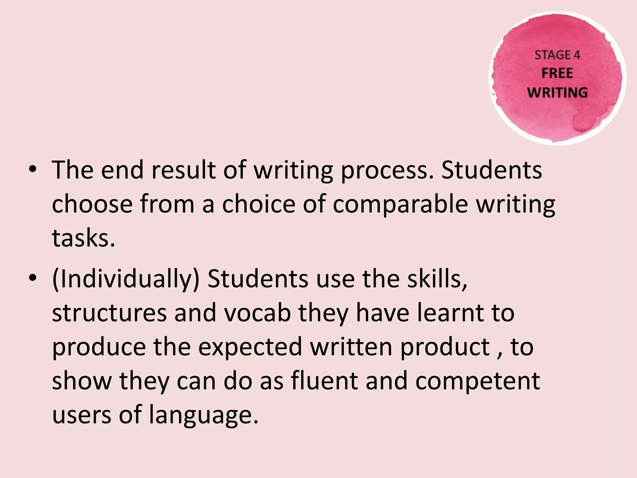 Task 4 Stages of Product Approach in Writing Process | PPTX