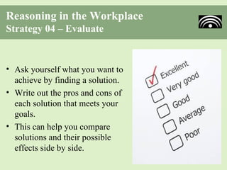 Reasoning in the Workplace | PPT