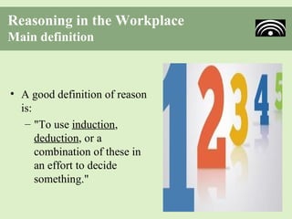 Reasoning in the Workplace | PPT