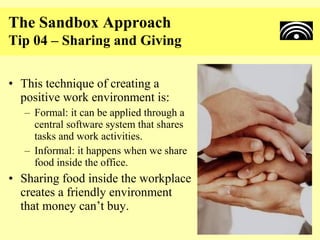 The Sandbox Approach - Improving our Working Environment | PPT