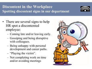 Discontent in the Workplace | PPT