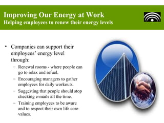 Improving our energy at work | PPT