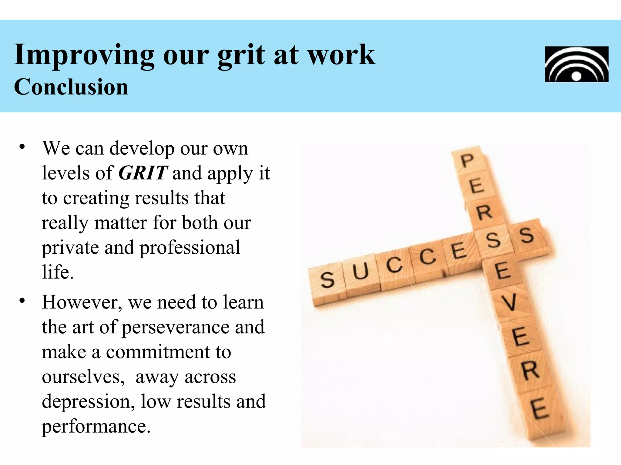 Improving your Grit at Work | PPT