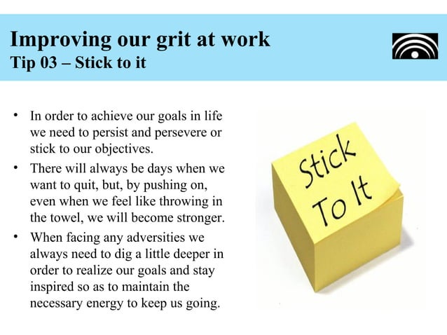 Improving your Grit at Work | PPT