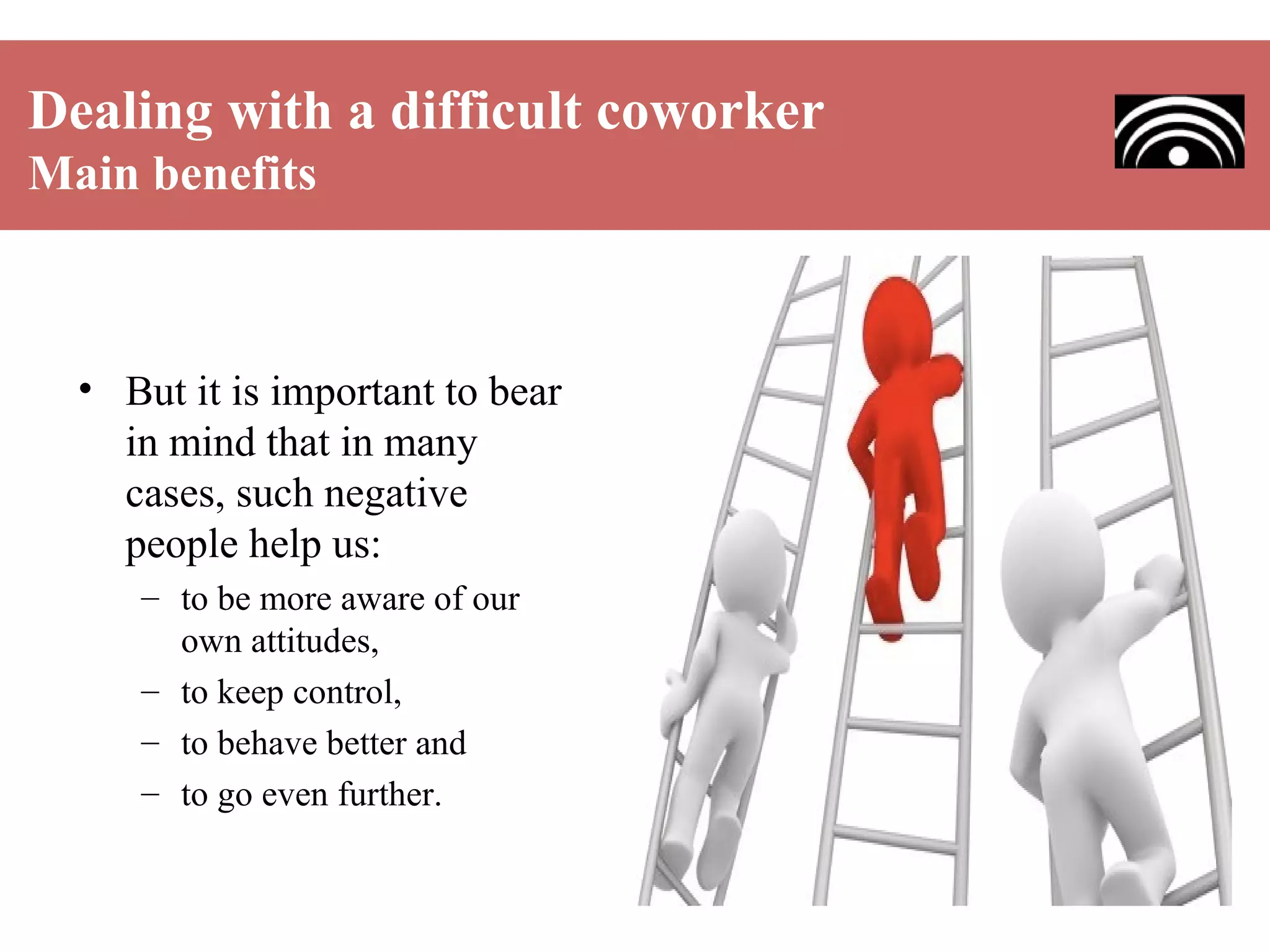 Dealing with a difficult coworker | PPT