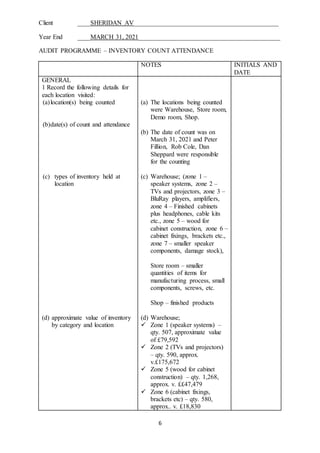 Task 5 inventory audit programme_v2 | PDF