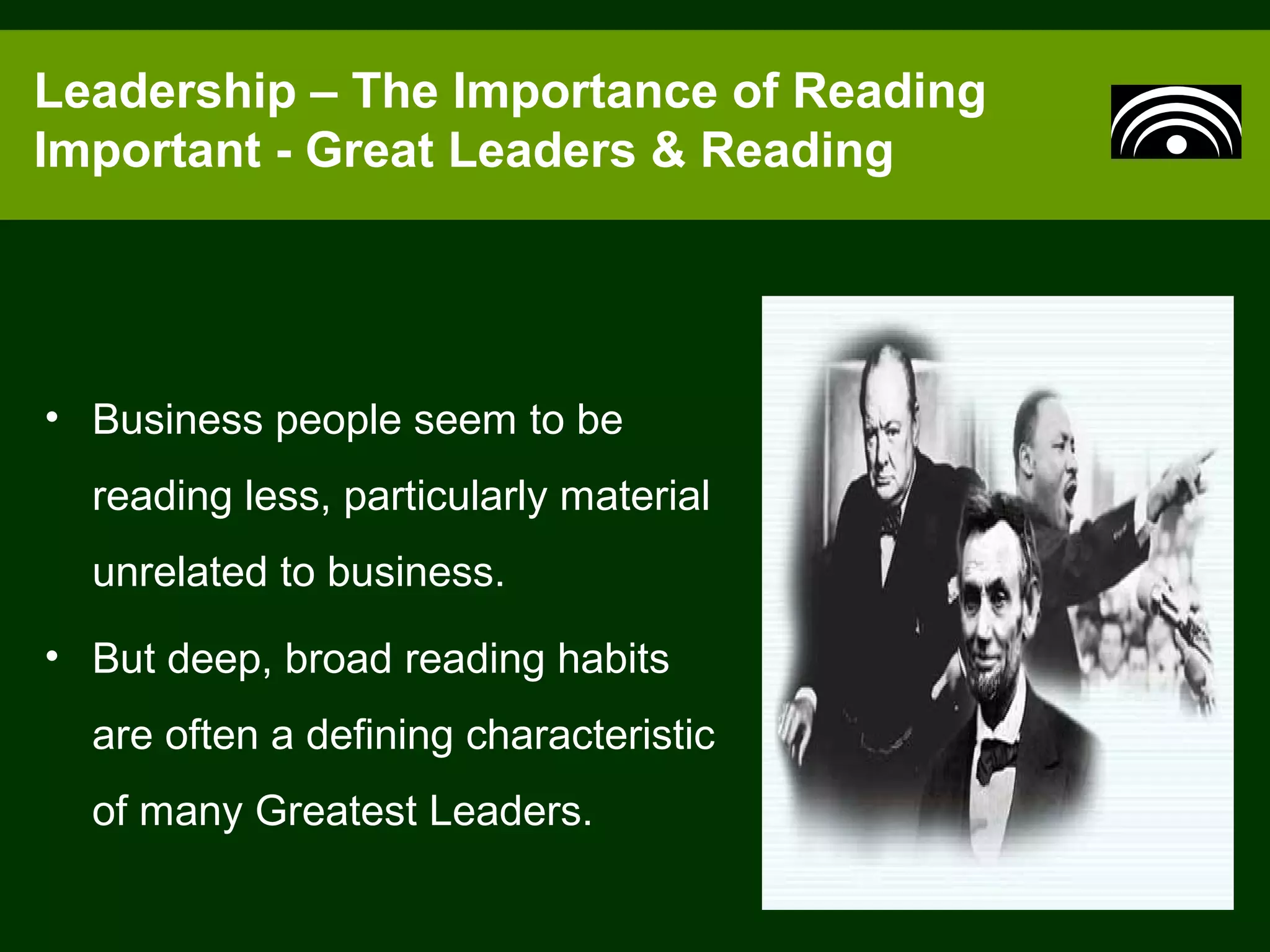 Leadership - The Importance of Reading | PPT