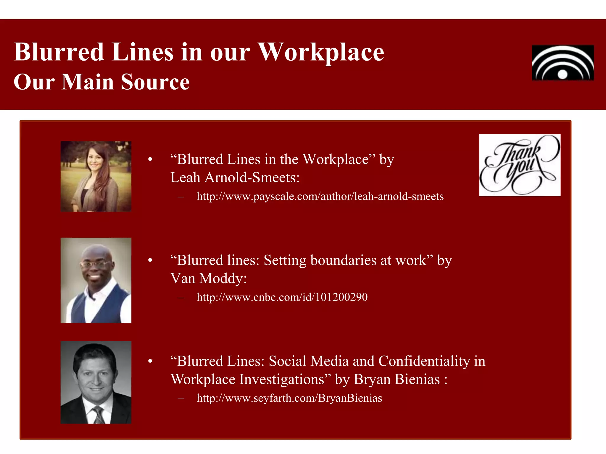 Social Media - Blurred Lines in our Workplace | PPTX | Social ...
