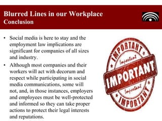 Social Media - Blurred Lines in our Workplace | PPT