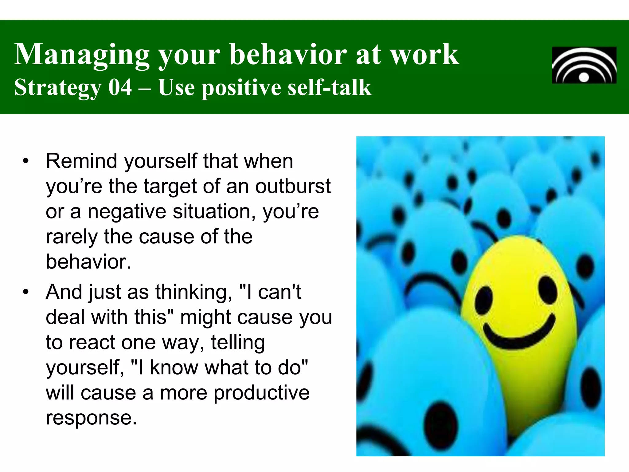 Managing your behavior at work | PPTX