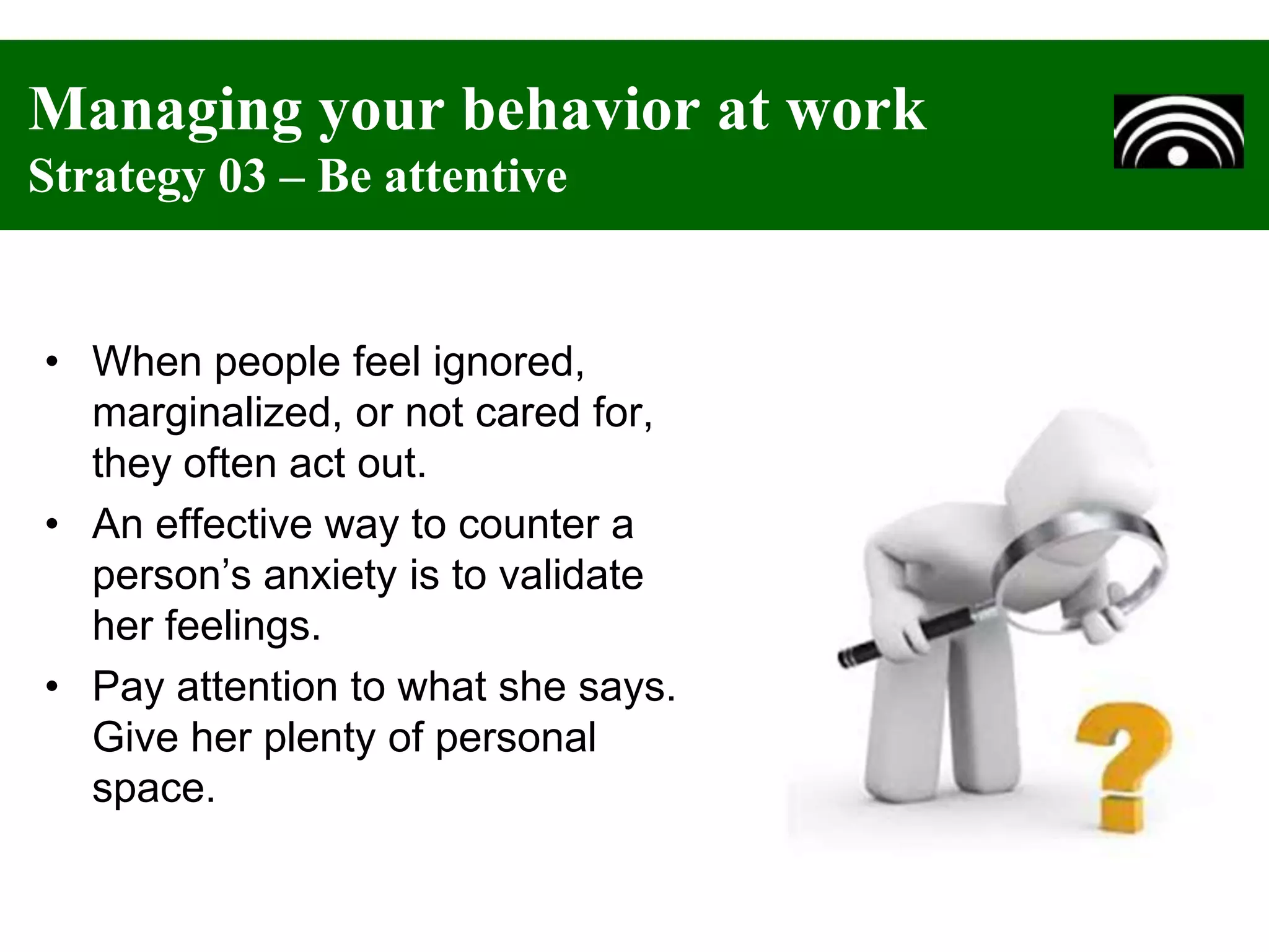 Managing your behavior at work | PPTX