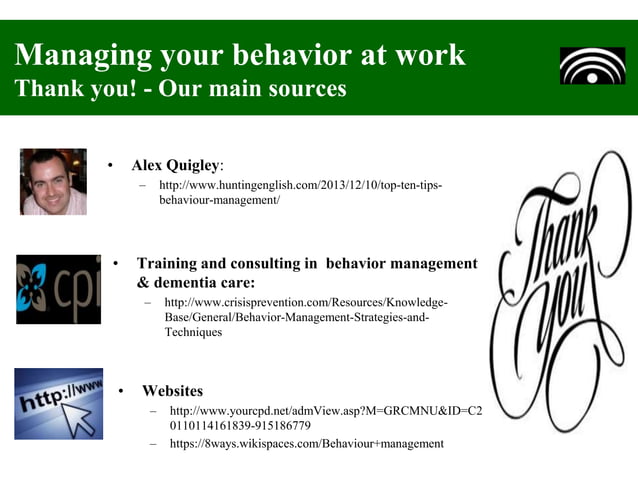 Managing your behavior at work | PPTX