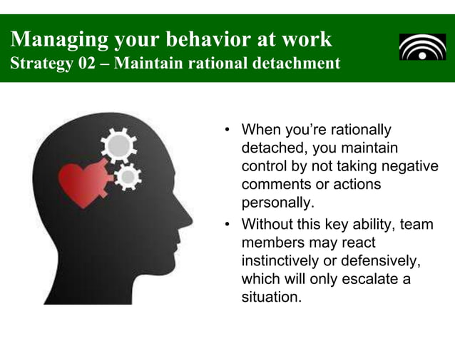Managing your behavior at work | PPTX