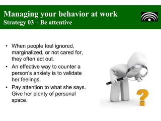 Managing your behavior at work | PPTX