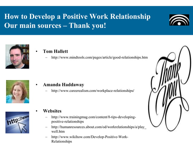 How to develop a positive work relationship | PPTX | Career Advice ...