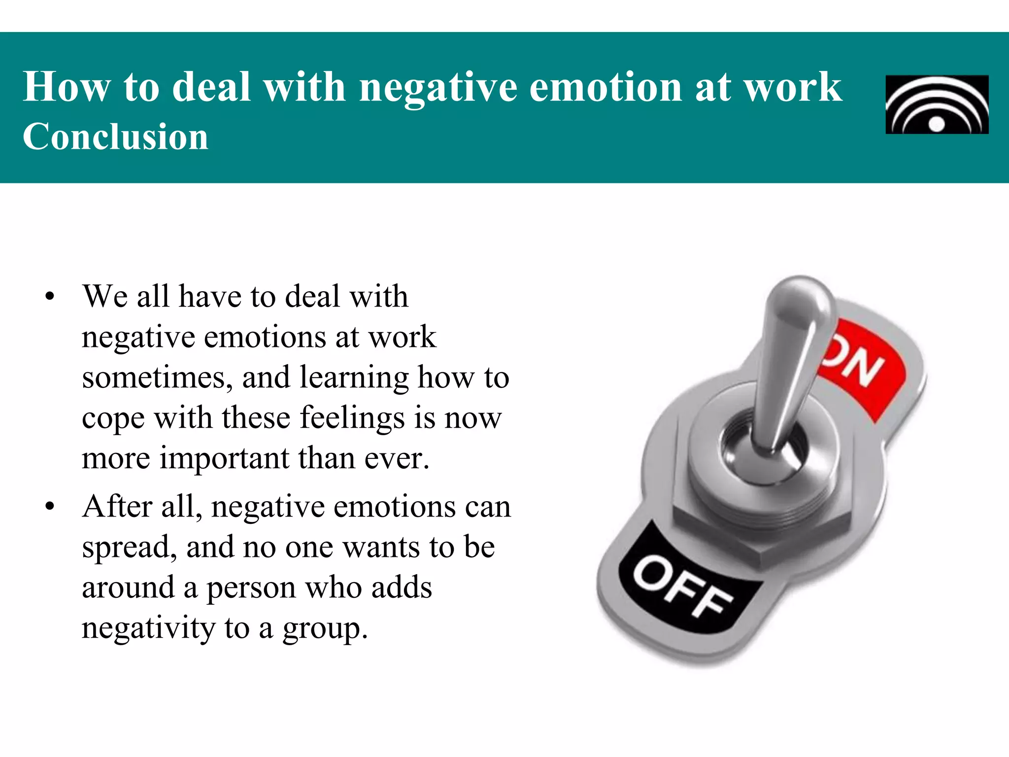 How to deal with negative emotions at work | PPTX