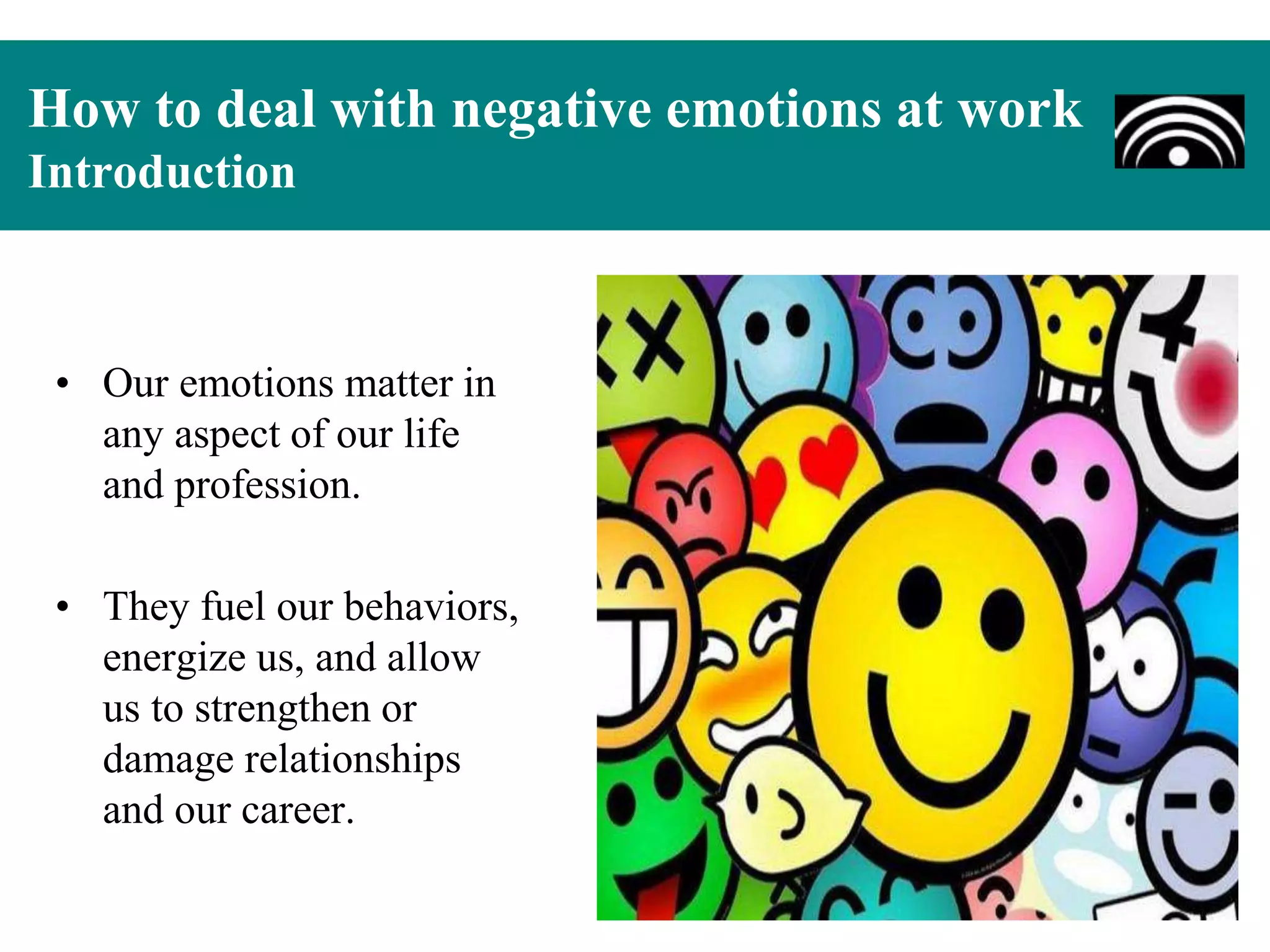 How to deal with negative emotions at work | PPTX