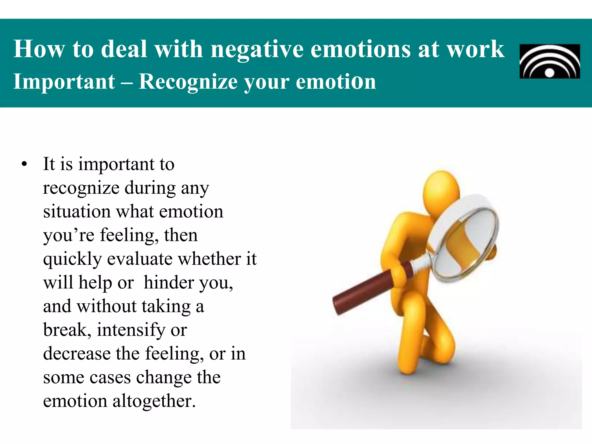 How to deal with negative emotions at work | PPTX