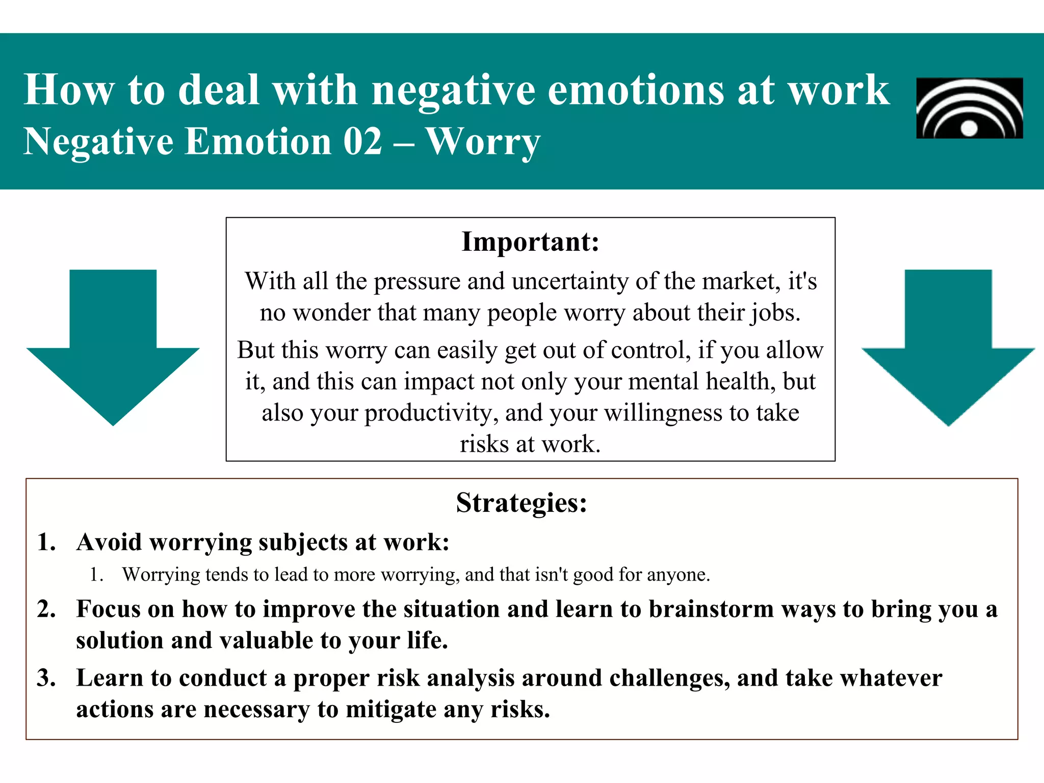 How to deal with negative emotions at work | PPTX