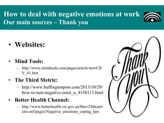 How to deal with negative emotions at work | PPTX
