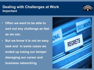 Dealing with challenges at work | PPTX