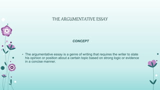 Task 6 argumentative essay arias p | PPT