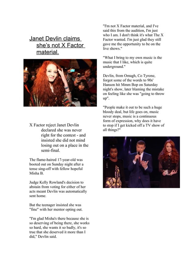 Task 7 magazine janet devlin | PDF