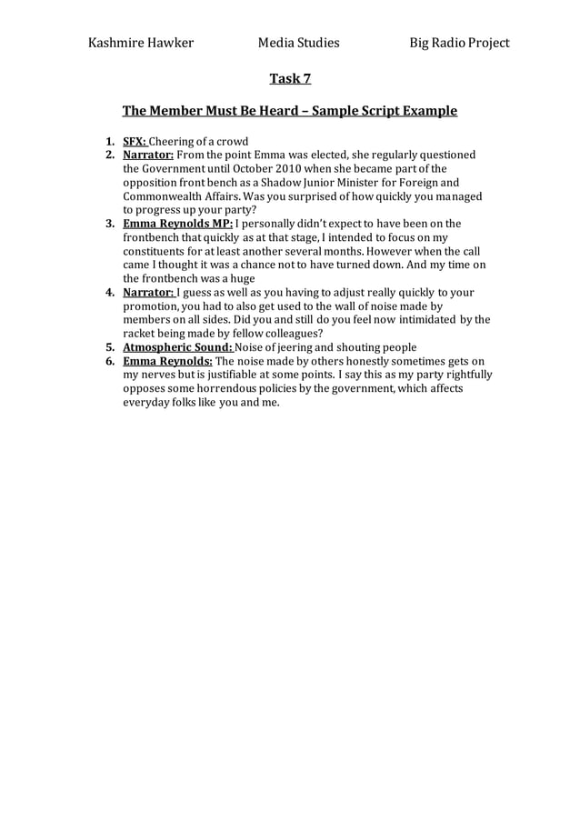 Task 7-Sample Script | DOCX