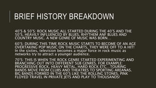 Task 7 the history of rock music | PPTX | Rock Music | Music