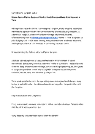 How a Curved Spine Surgeon Works: Straightening Lives, One Spine at a ...