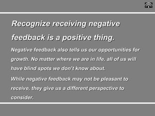 Ways to Deal with Negative Feedback | PPT