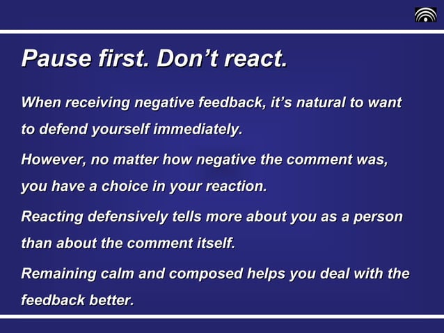Ways to Deal with Negative Feedback | PPT