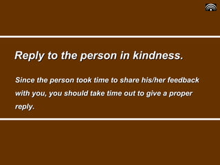 Ways to Deal with Negative Feedback | PPT | Email | Internet