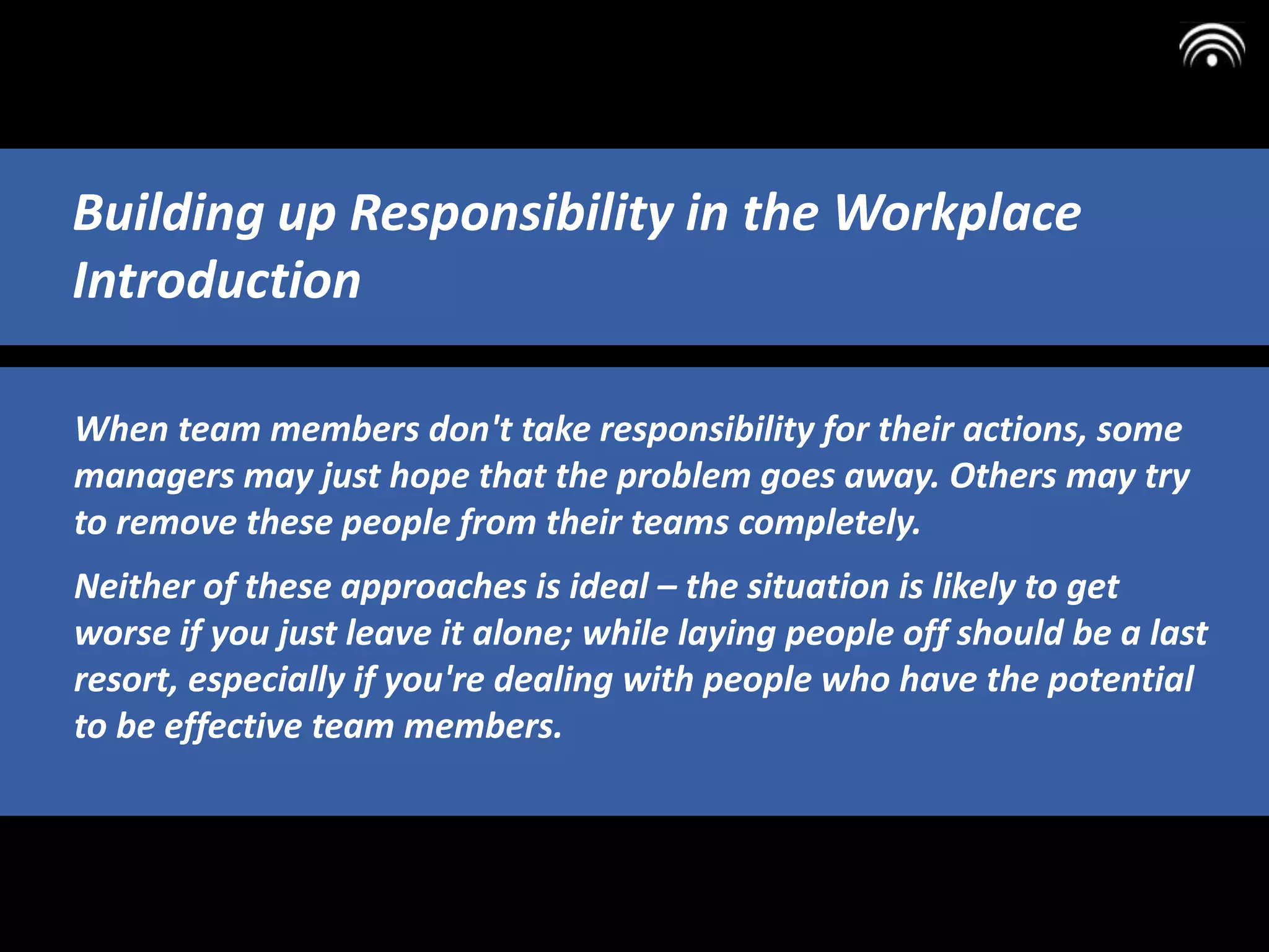 Building up Responsibility in the Workplace | PPTX