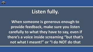 Tips on accepting feedback | PPTX