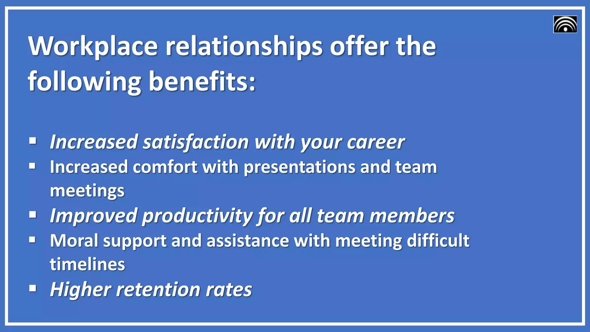 08 Ways to build workplace relationships | PPTX