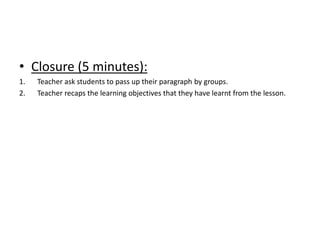 Task 8 lesson plan Primary School Students | PPTX