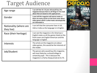 Task 8 target audience magazines | PPT