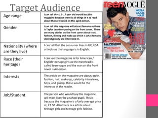 Task 8 target audience magazines | PPT