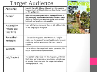 Task 8 target audience magazines | PPT
