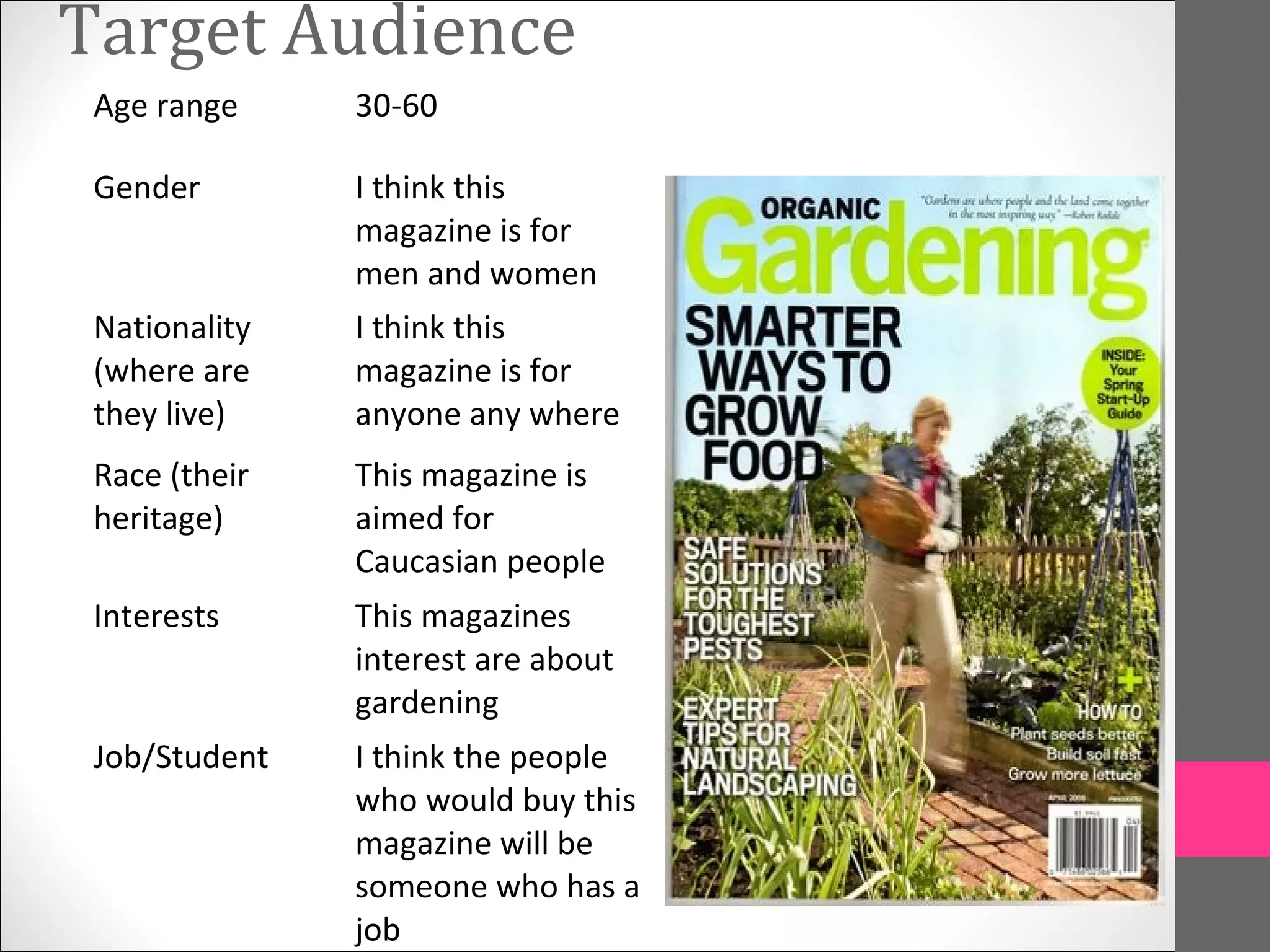 Task 3 target audience magazines | PPT