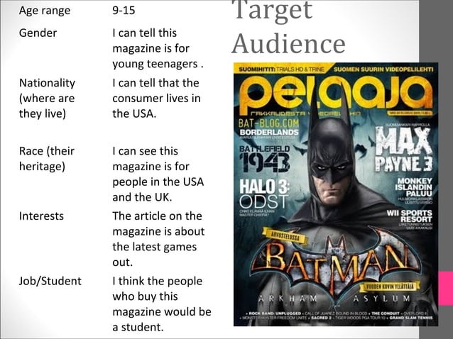Task 3 target audience magazines | PPT