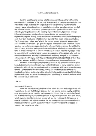 Task 9 | DOCX | Vegan Diets | Food & Drink