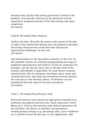 Task A. [20 marks] Data Choice. Name the chosen data set(s) .docx
