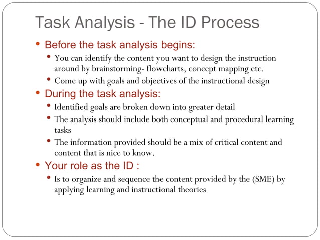 Task Analysis | PPT | Education