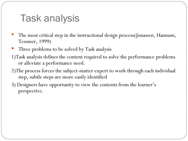 Task Analysis | PPT | Education